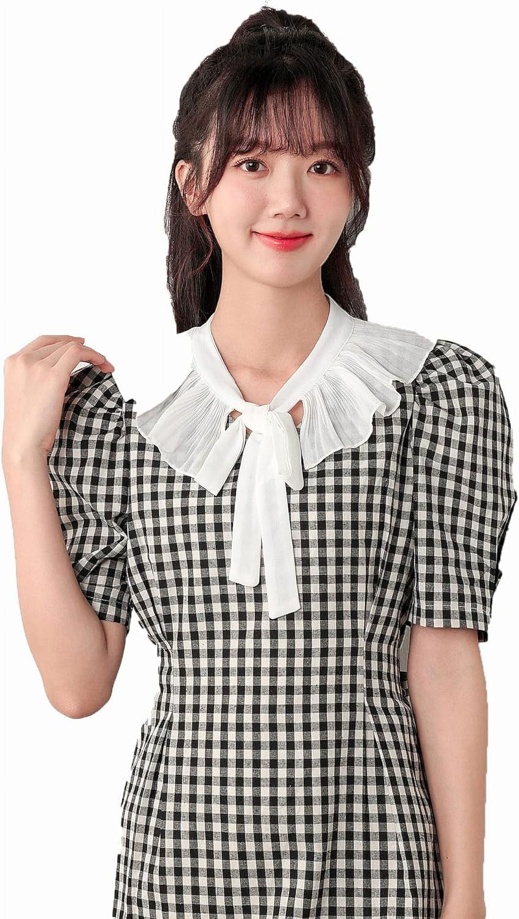 GZhLonKiMa Female Small Cape with Skirt Bow Tie Faux Collar Detachable ...