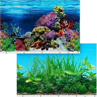 Aquarium Background Poster Fish Tank Decoration Landscape - Multicolor ...