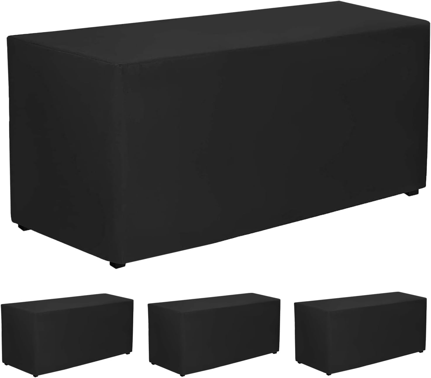 GZhLonKiMa Fitted Tablecloths 2 Pack, Floor Length Table Cloth for 4 FT ...