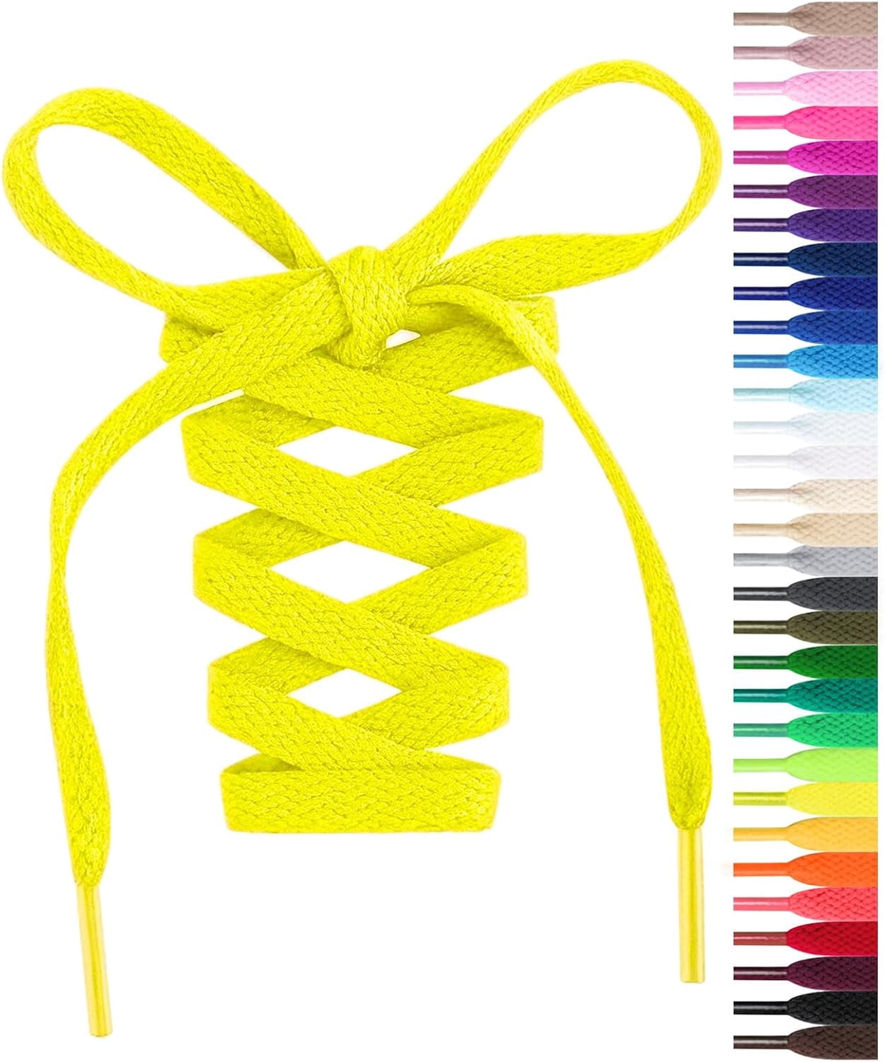 GZhLonKiMa Flat Shoelaces 5/16" - 20 Colors in 36"-72" Shoe Laces For ...