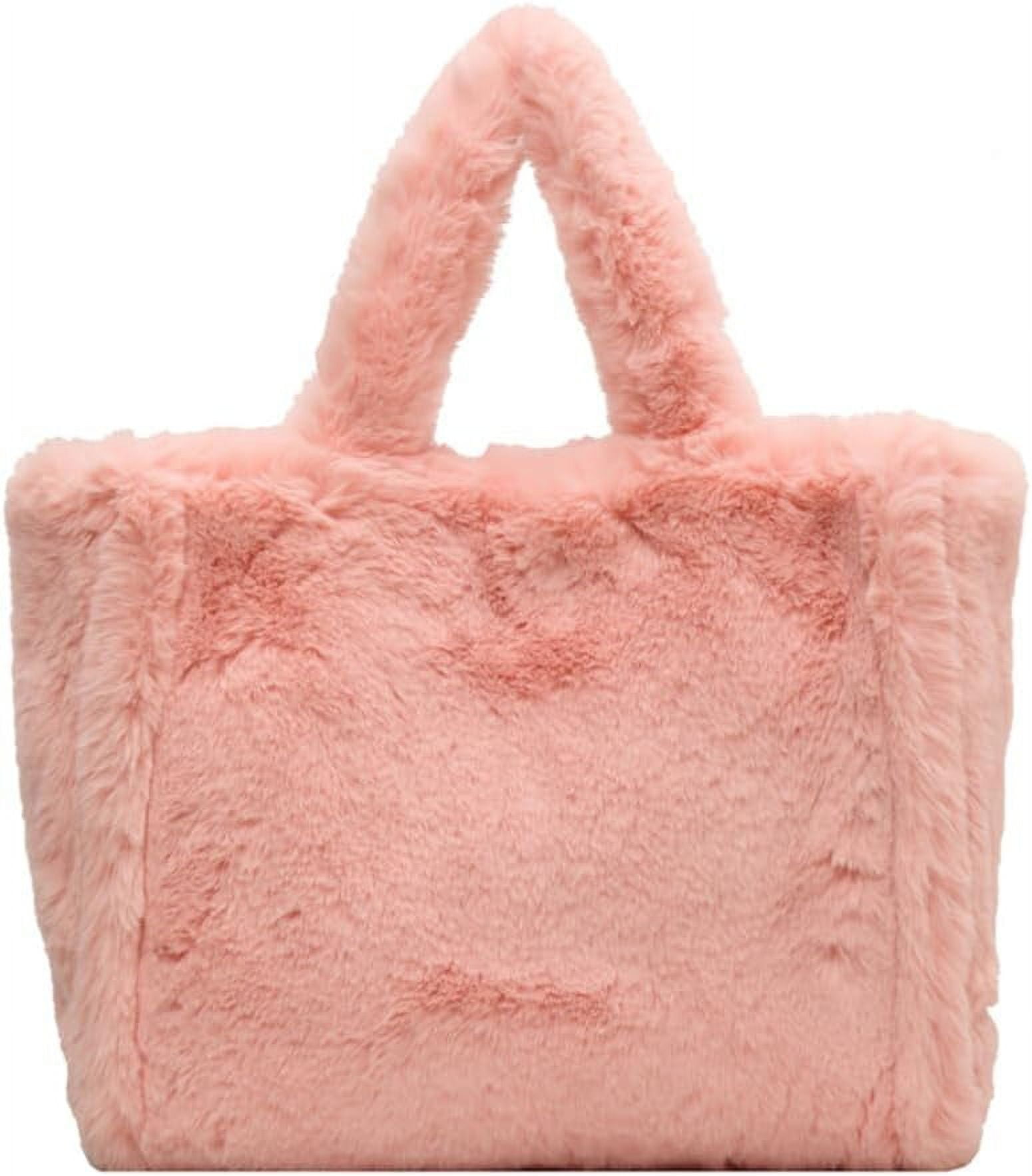 GZhLonKiMa Fluffy Tote Bag Faux Fur Hobo Bag Purse Plush Handbag Furry ...