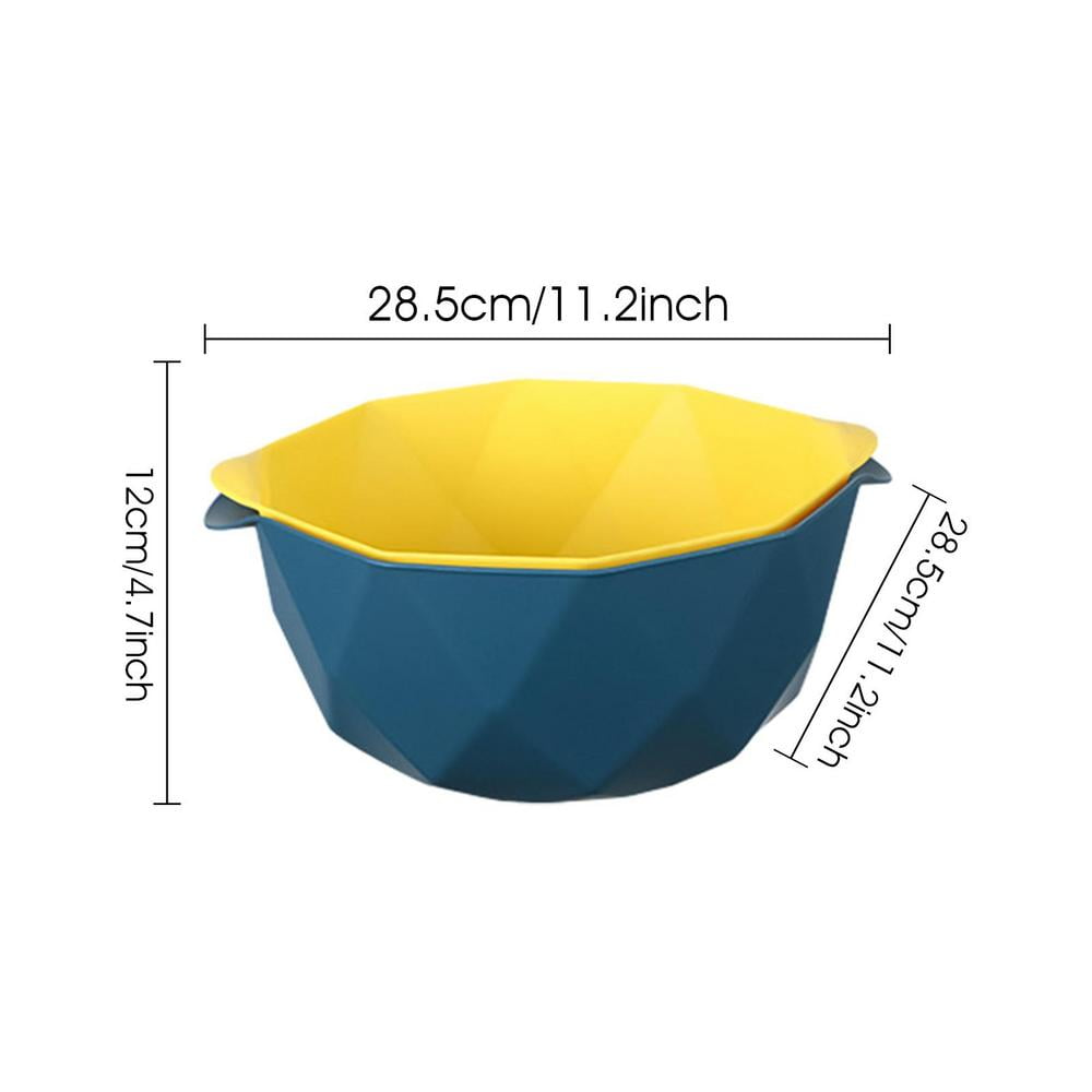 GZhLonKiMa Food Drainer Bowl Double Layer Colander With Dual Handles 2 ...