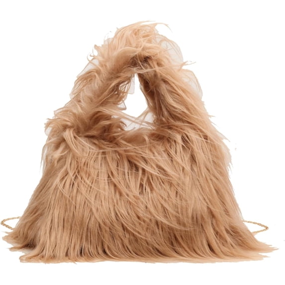 GZhLonKiMa Furry Purse for Women, Faux Fur Bag Y2k Purse Fluffy Tote ...