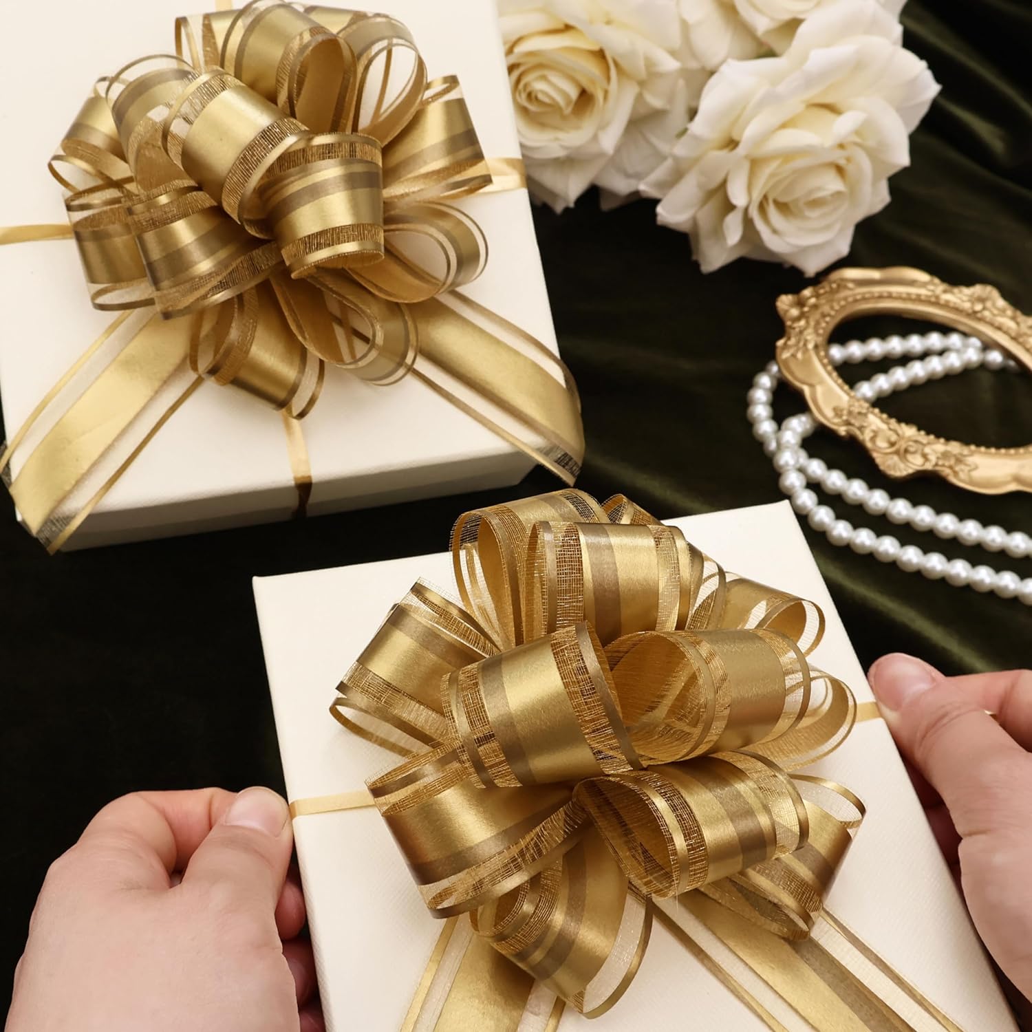 GZhLonKiMa Gift Wrapping Bows 10 Piecess Pull Bows Ribbon Pull Bows for ...