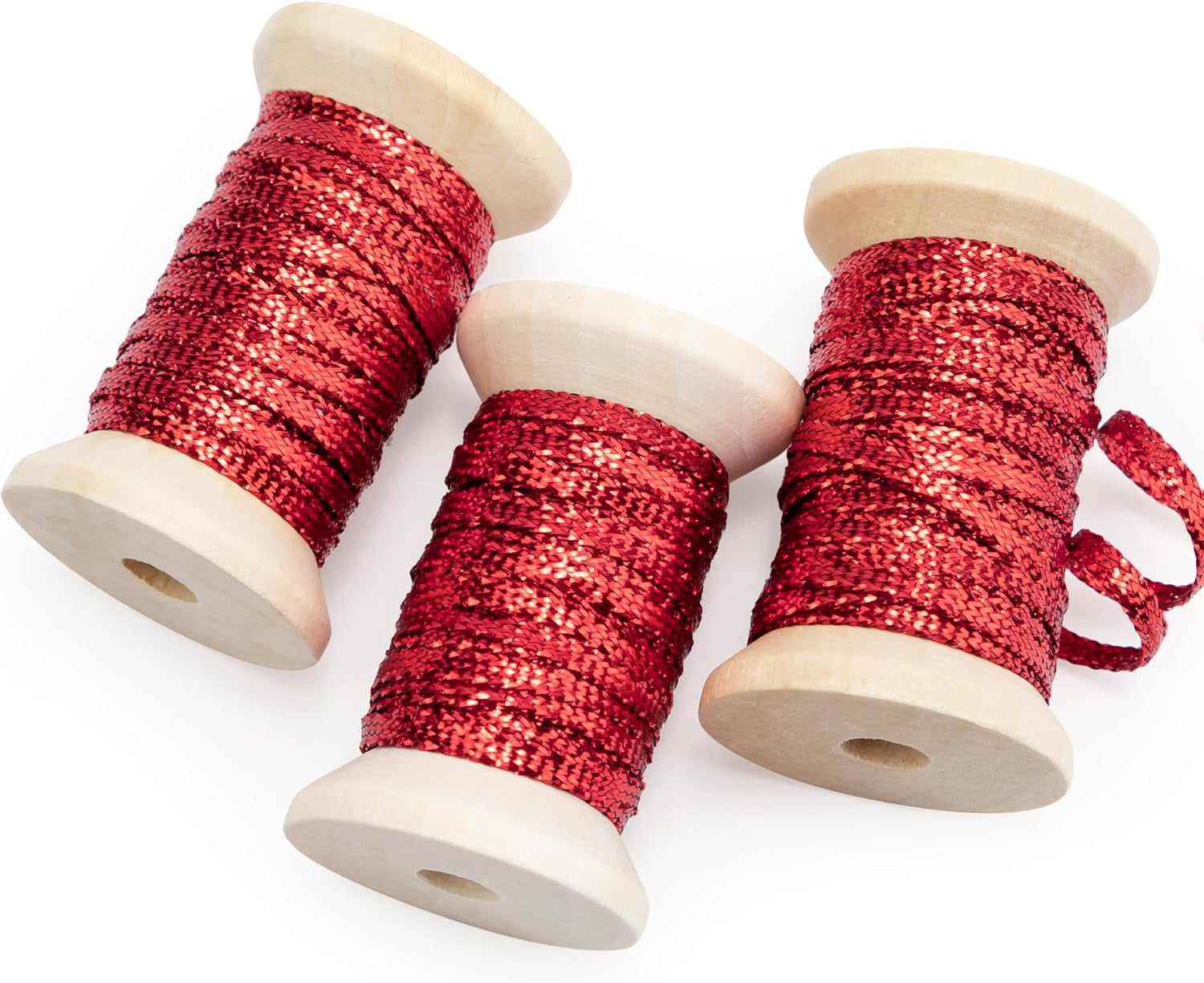 GZhLonKiMa Gold Thin Ribbon, 1/8" Metallic Braided Double Faced Curling ...