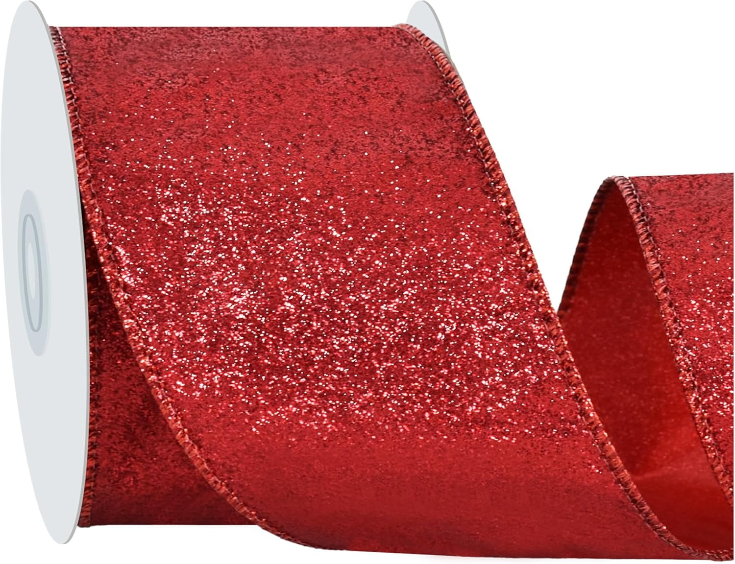 GZhLonKiMa Grass Green Glitter Ribbon, 2.5 Inch 10 Yards Sparkly Wired ...