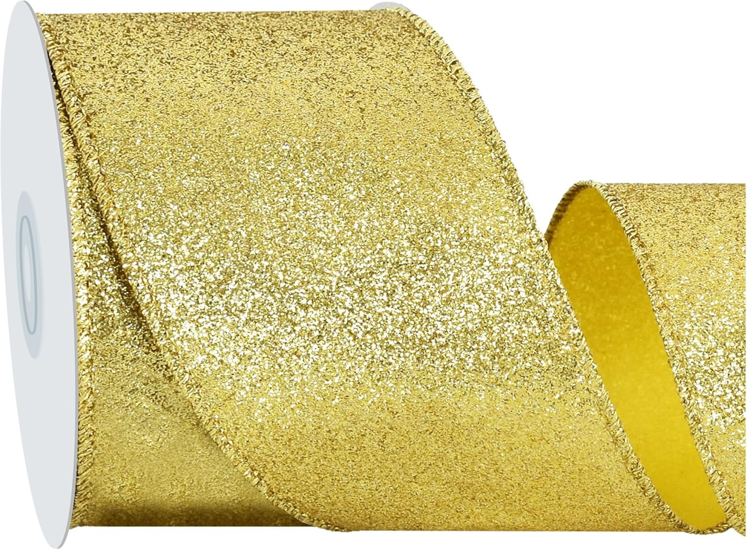 GZhLonKiMa Grass Green Glitter Ribbon, 2.5 Inch 10 Yards Sparkly Wired ...