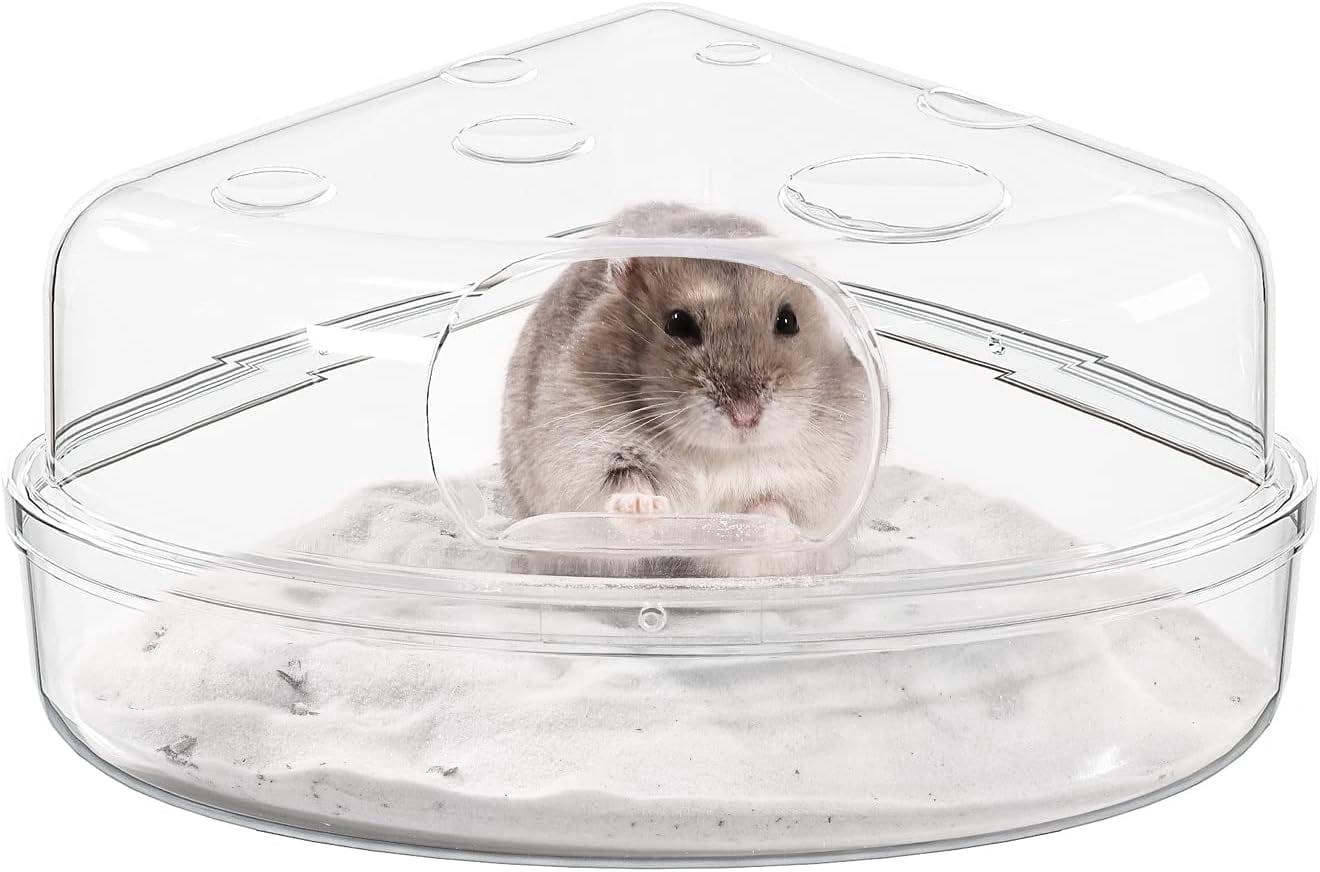 GZhLonKiMa Hamster Sand Bath Container Large Transparent Hamster Toilet ...