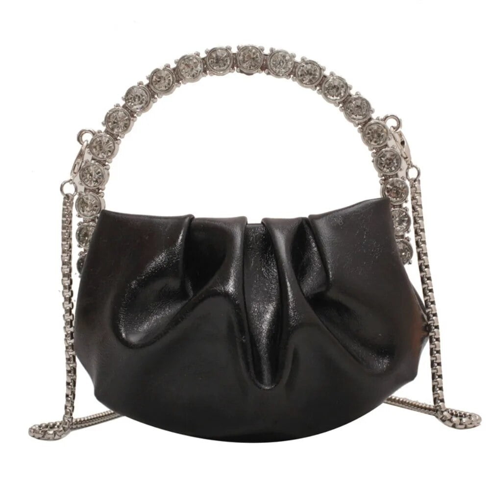 GZhLonKiMa Handbag Solid Color Mini Crossbody Bag Shiny Crystal Purses ...