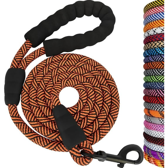GZhLonKiMa Heavy Duty Rope Dog Leash, 3/4/5/6/7/8/10/12/15 FT Nylon Pet ...