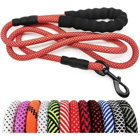 GZhLonKiMa Heavy Duty Rope Dog Leash, 3/4/5/6/7/8/10/12/15 FT Nylon Pet ...