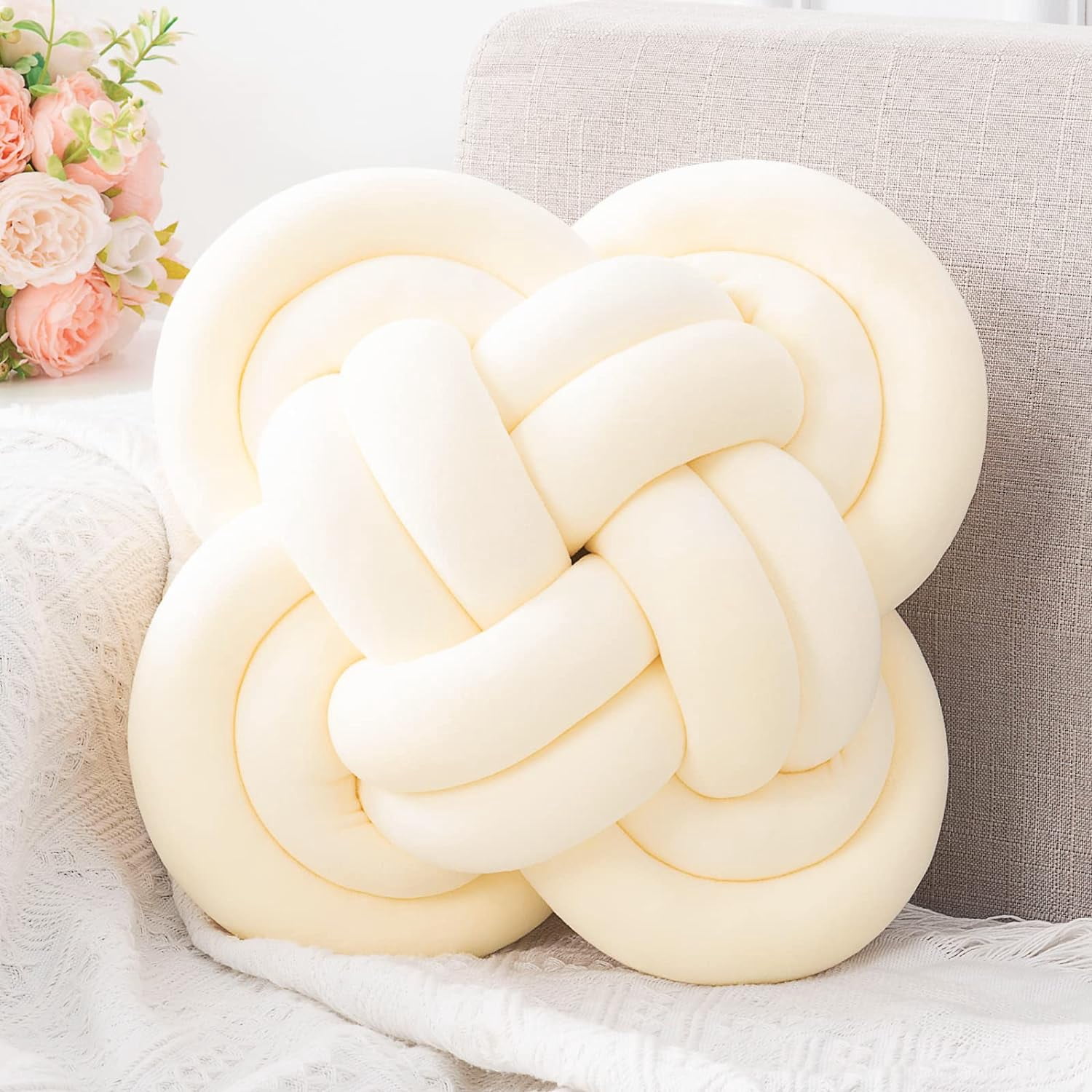GZhLonKiMa Knot Pillow, Decorative Throw Pillows with Soft Plush for ...