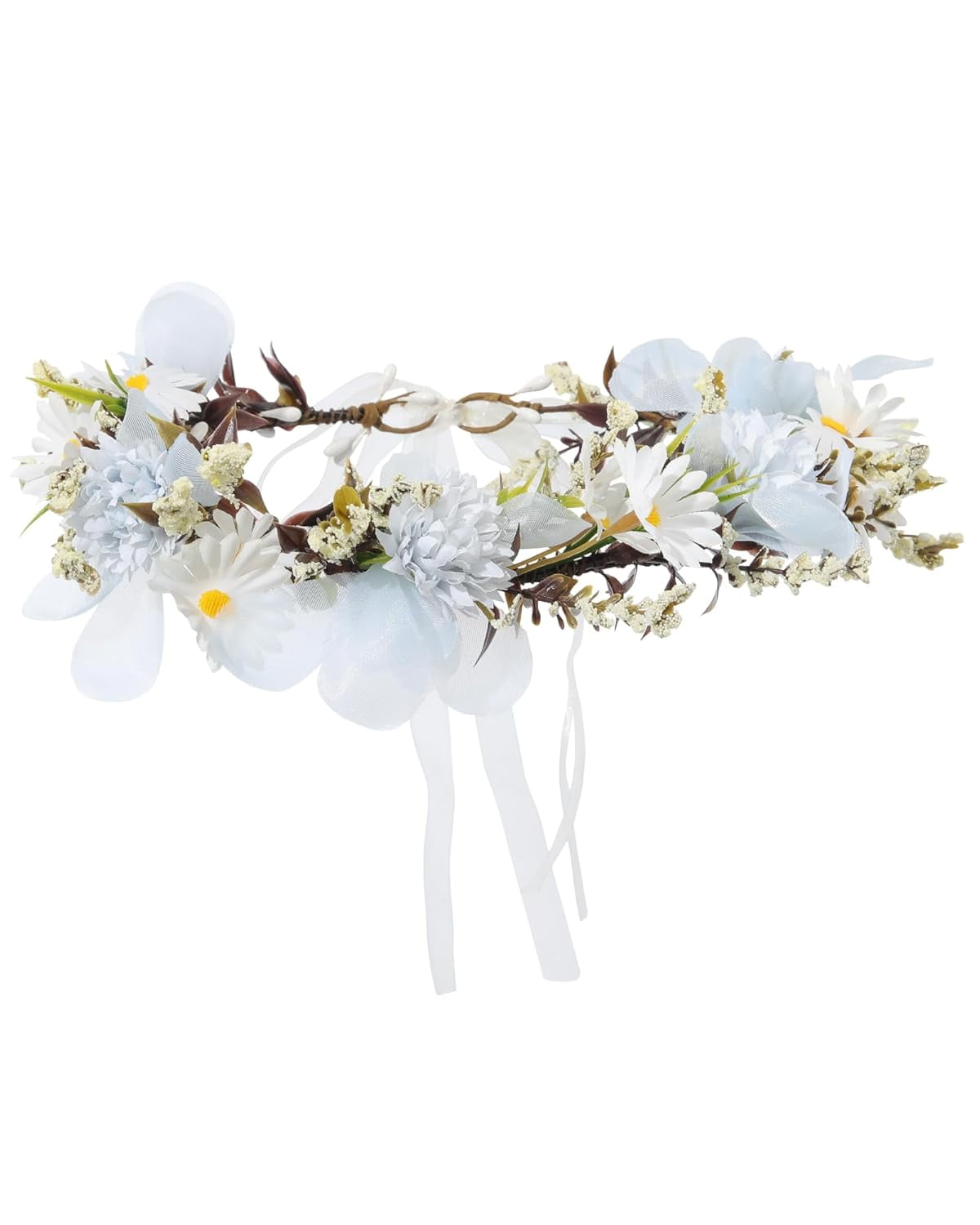 GZhLonKiMa Leaf Flower Crown Garland Headpiece - Hair Floral Wreath ...