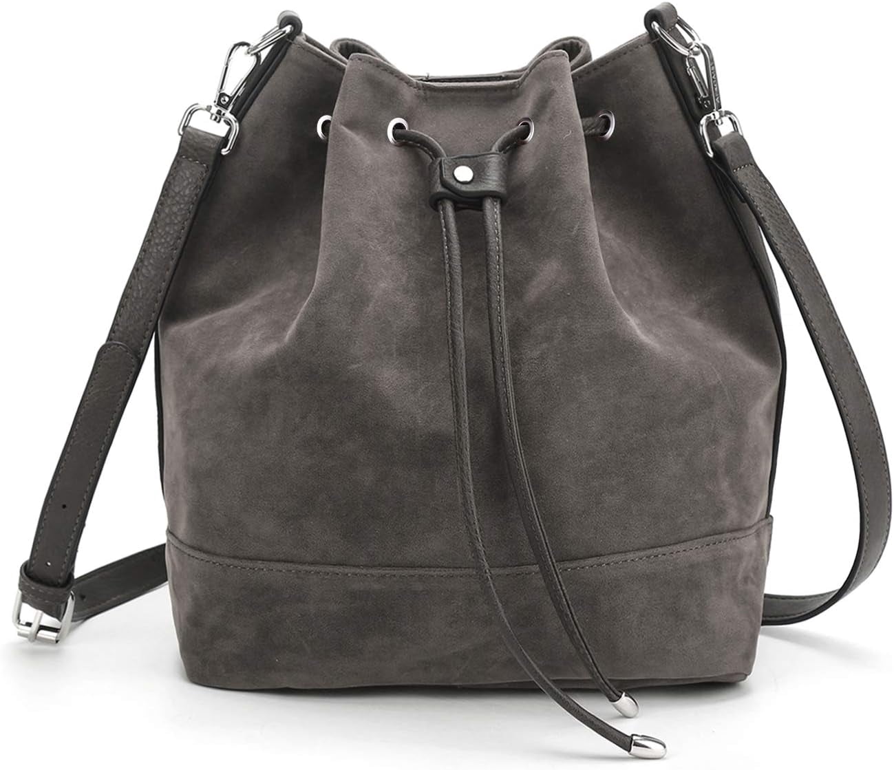 GZhLonKiMa Leather Bucket Bags and Drawstring Crossbody Purse for Women ...