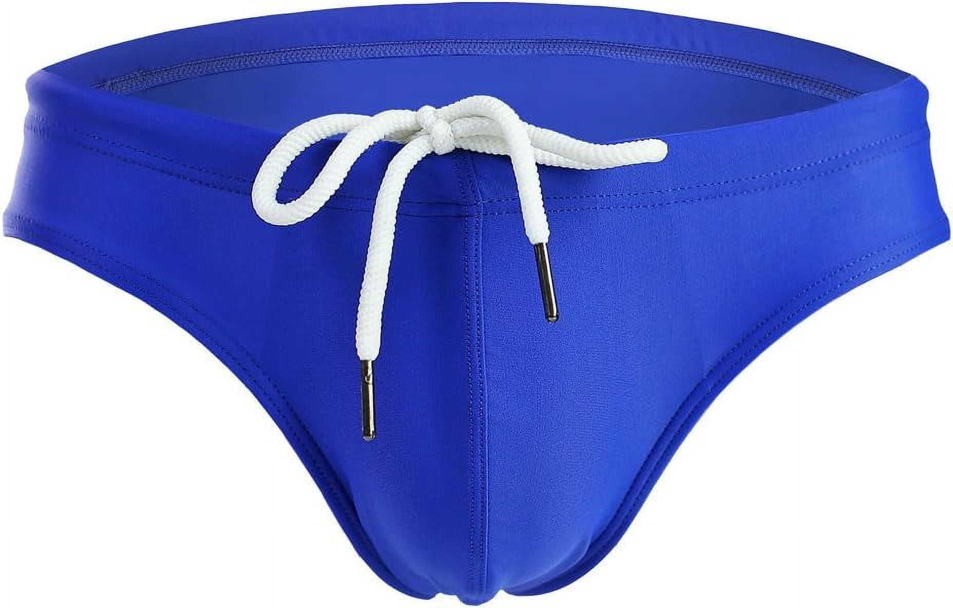GZhLonKiMa Mens Solid Swim Briefs Drawstring Bikini Sport Swimsuit ...