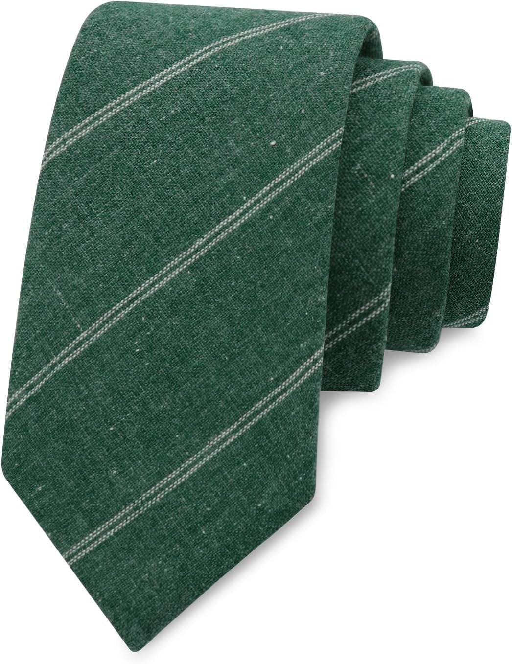 GZhLonKiMa Mens Tie, 2.56'' Skinny Ties for Men Cotton Linen Tie ...