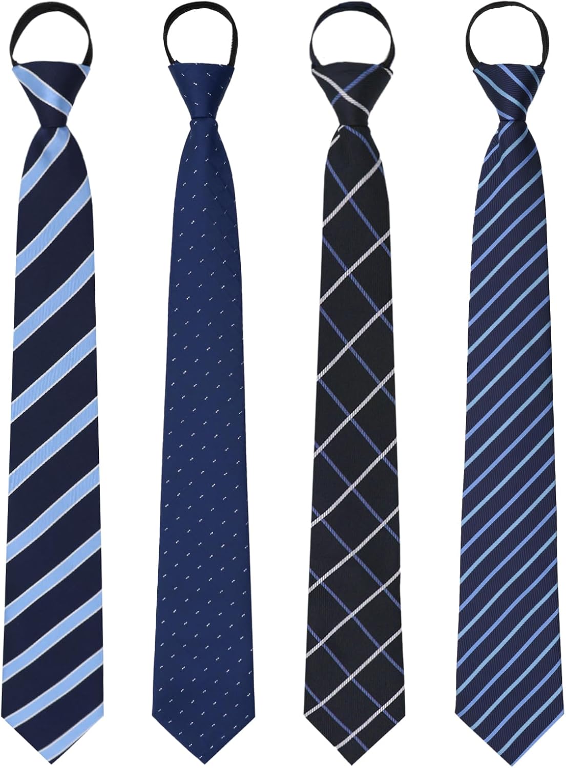 GZhLonKiMa Mens Ties Zipper Ties for Men, Pre tied Men's Neckties ...