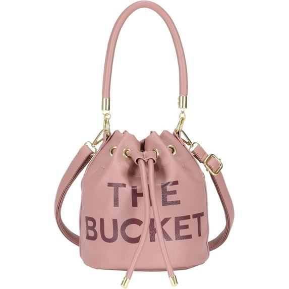 GZhLonKiMa Mini Leather Bucket Bags for Women Drawstring Bucket Purse ...