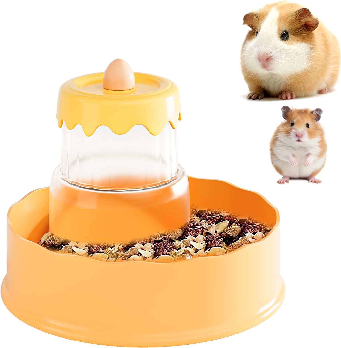 GZhLonKiMa Mini&moe Hamster Food Bowl - Automatic Guinea Pig Feeder No ...