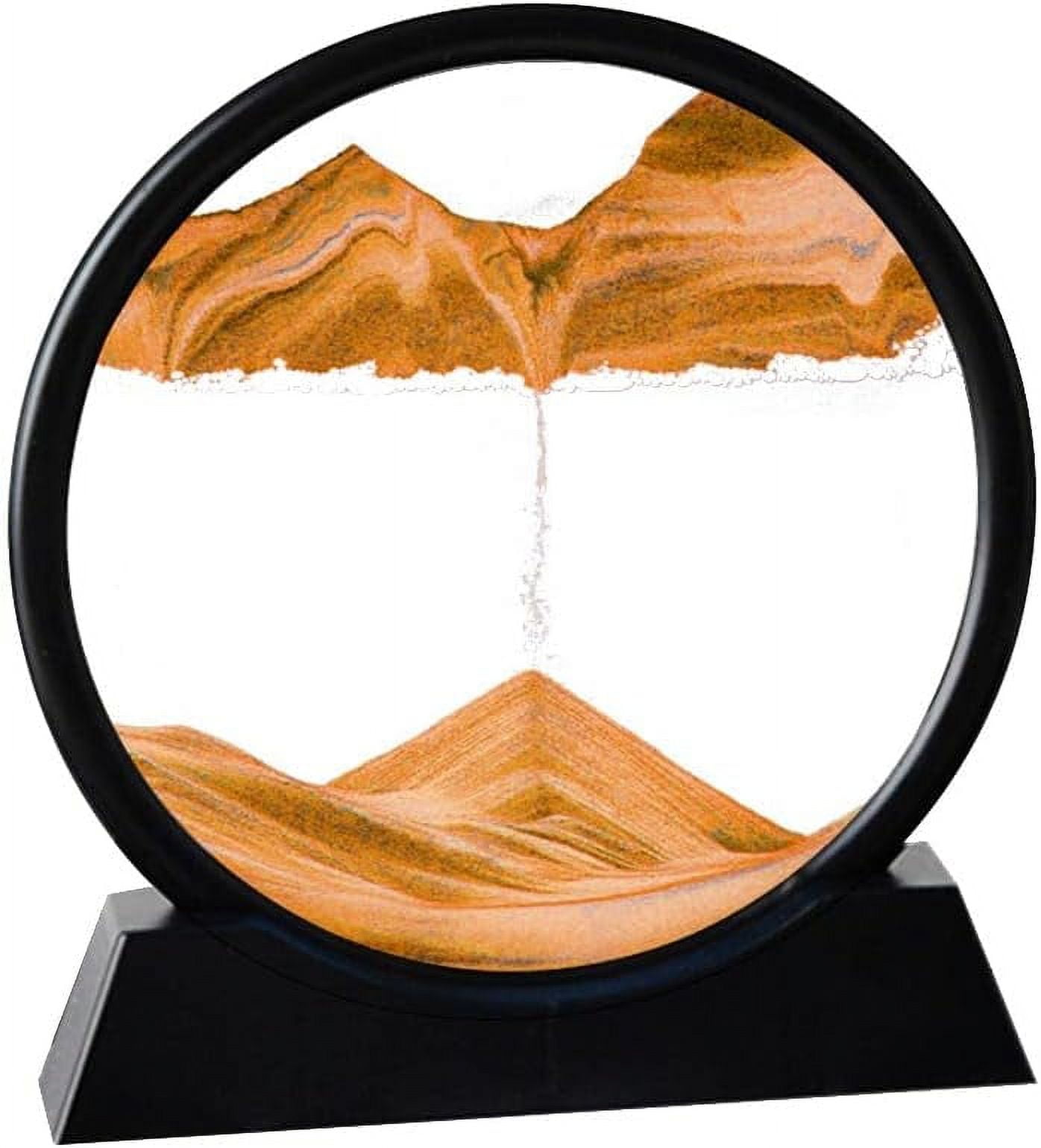 GZhLonKiMa Moving Sand Art Picture in Motion Round Glass 3D Deep Sea ...