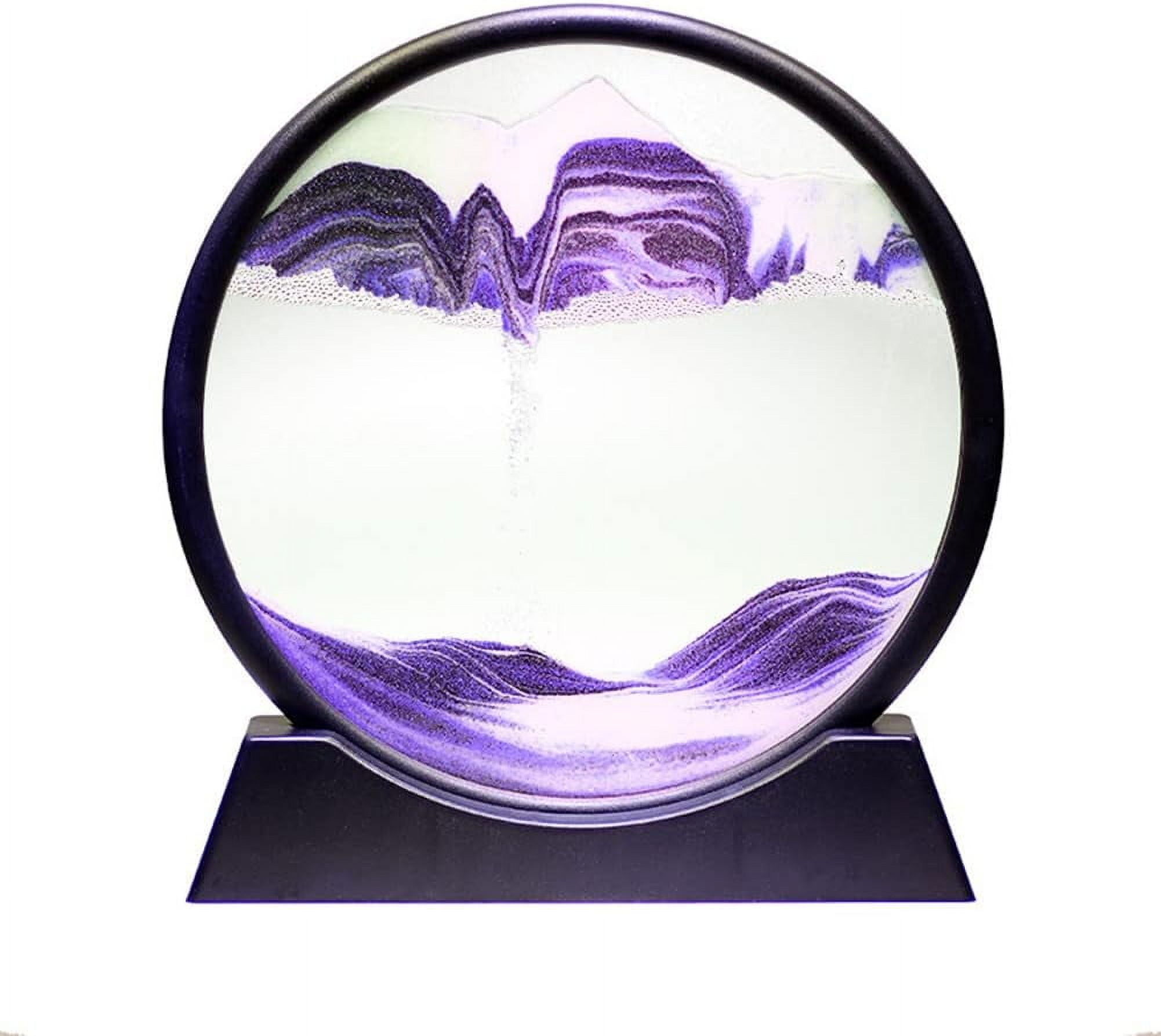 GZhLonKiMa Moving Sand Art Picture in Motion Round Glass 3D Deep Sea ...