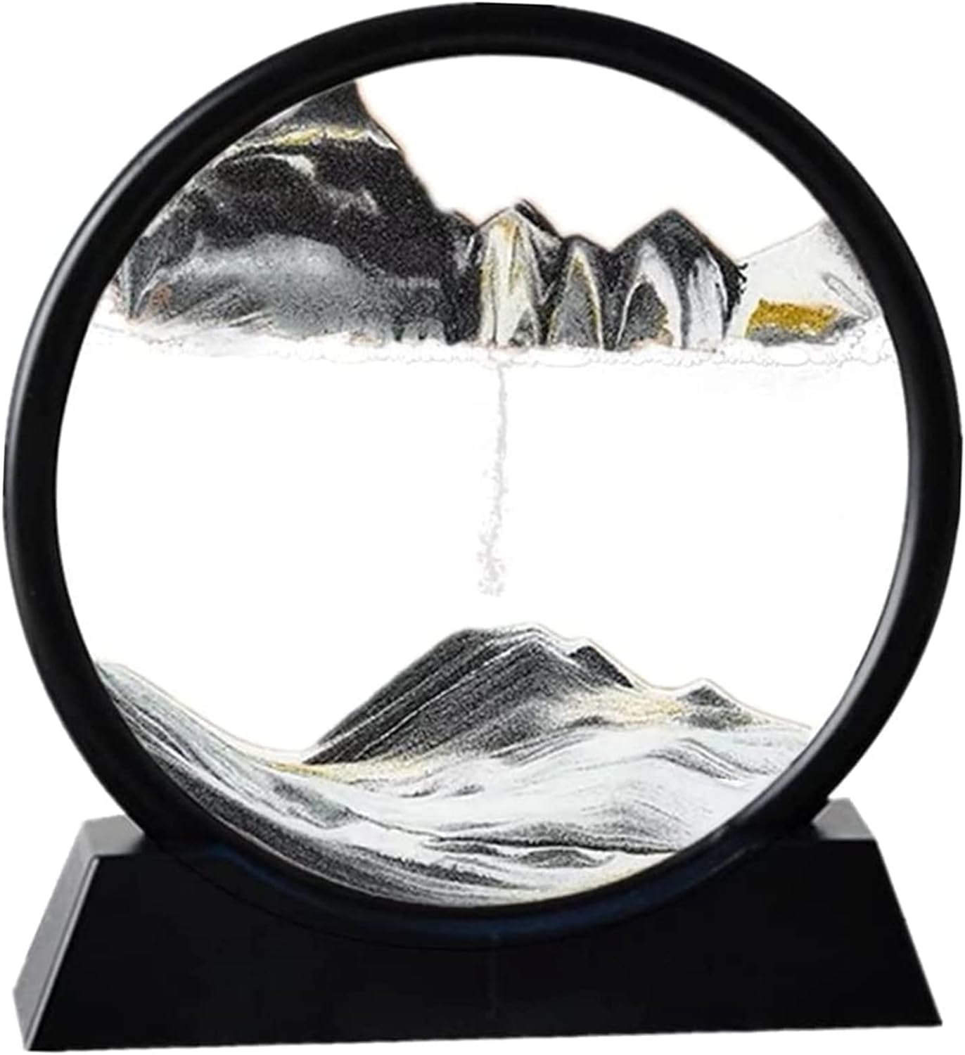 GZhLonKiMa Moving Sand Art Picture in Motion Round Glass 3D Deep Sea ...