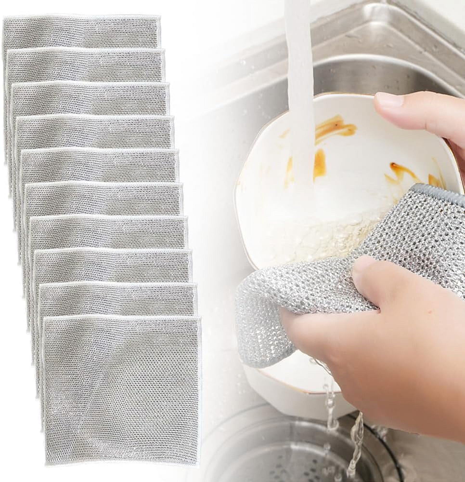GZhLonKiMa New Multipurpose Wire Dishwashing Rags for Wet and Dry ...