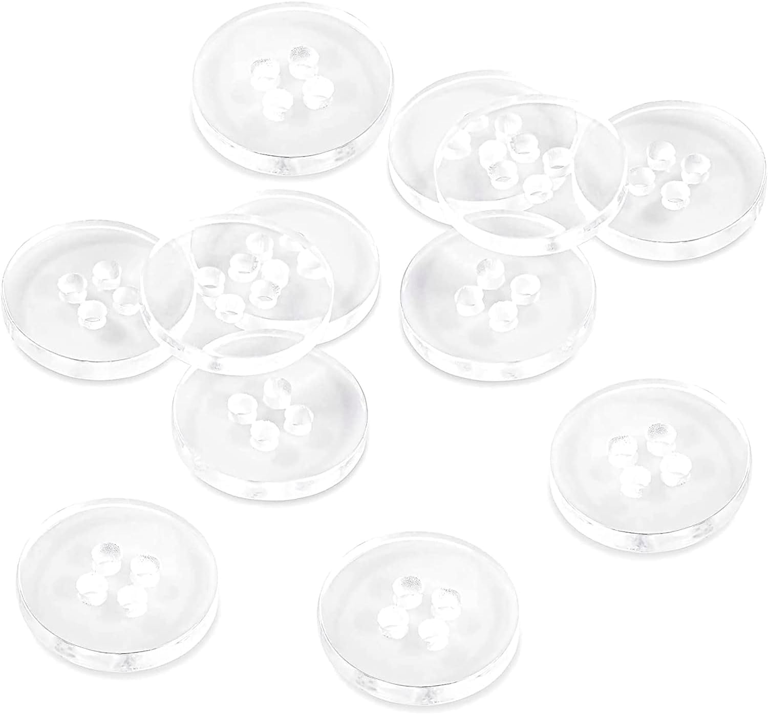 GZhLonKiMa Pack of 12 Transparent Buttons for Sewing 0.75 inch Clear ...