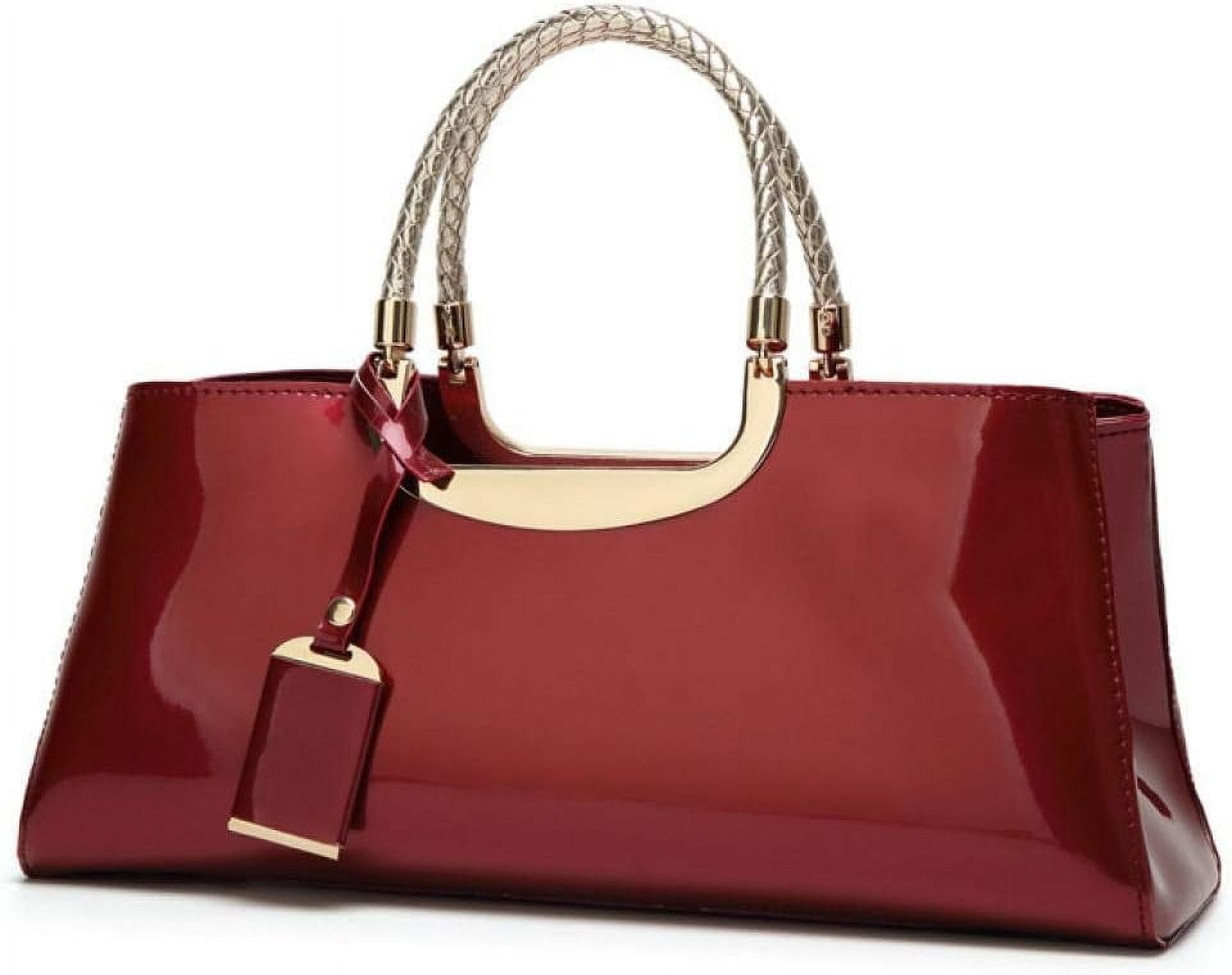 GZhLonKiMa Patent Leather Structured Shoulder Handbag Women Evening ...