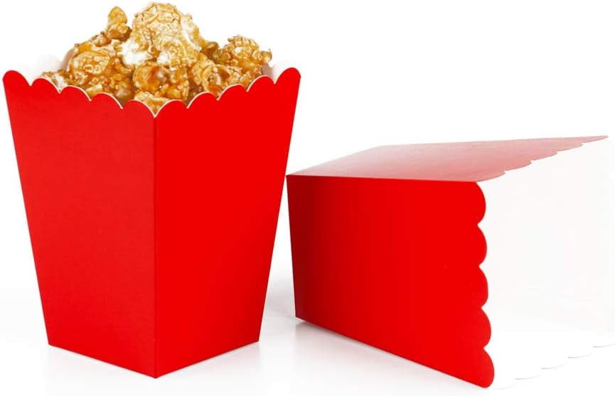 GZhLonKiMa Pink Popcorn Boxes Cardboard Popcorn Favor Containers,Pack ...