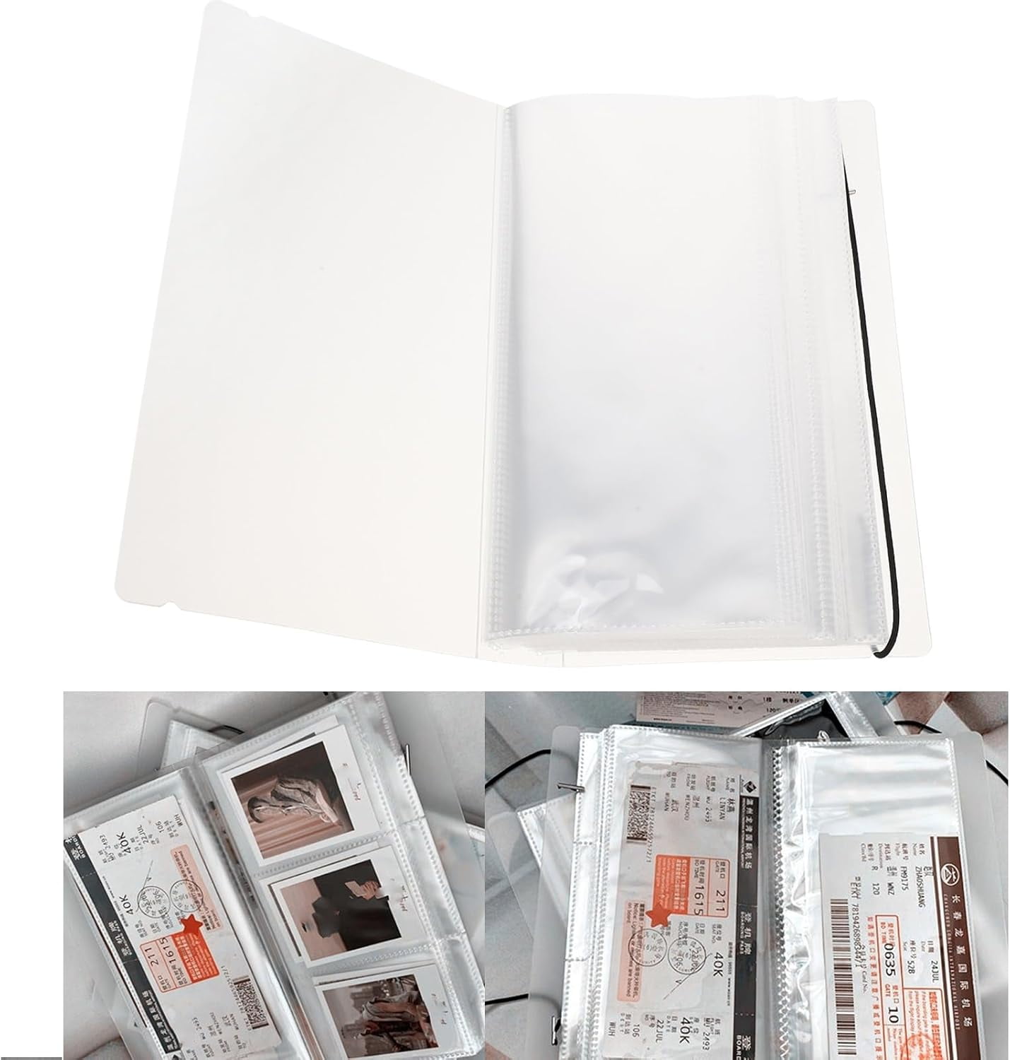 GZhLonKiMa Plane Multi-functional Tickets Movie Holder Scrapbook Air Album Stub Sleeves with ...