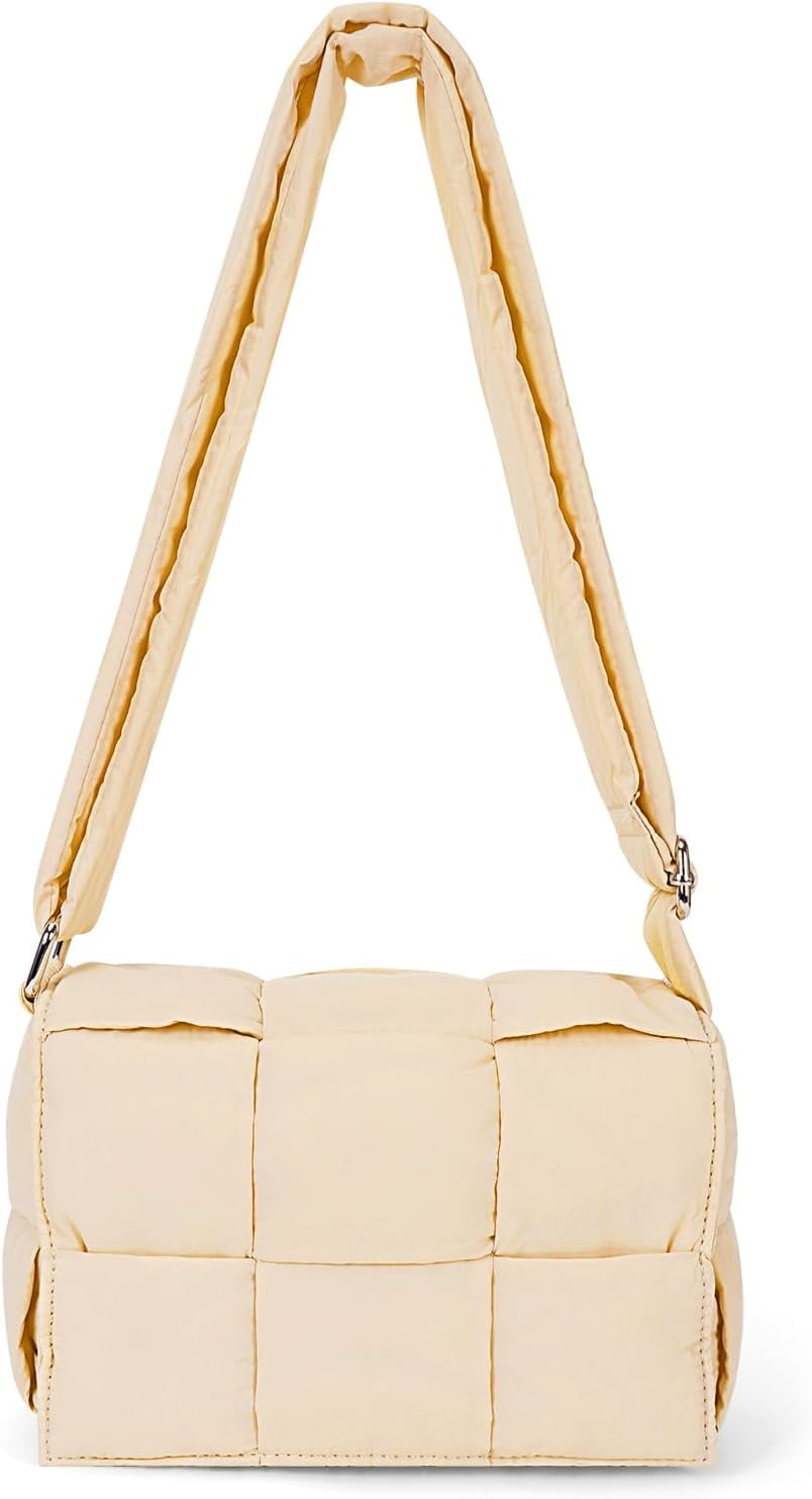GZhLonKiMa Puffer Crossbody Bag Quilted Woven Shoulder Bag for Women ...