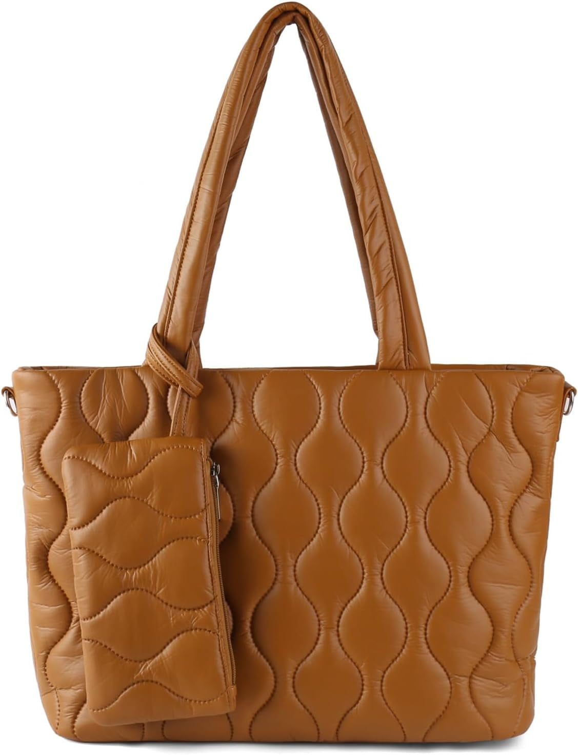 GZhLonKiMa Puffer Tote Bag with zipper for Women, Large Quilted ...