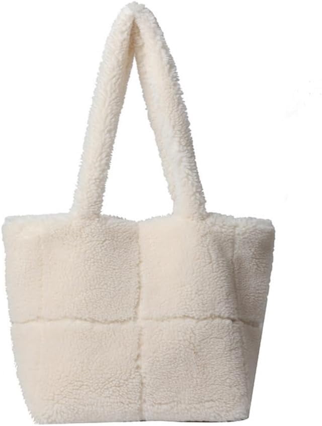 GZhLonKiMa Puffy Tote Bag Faux Fur Bag Winter Purses for Women Cute ...