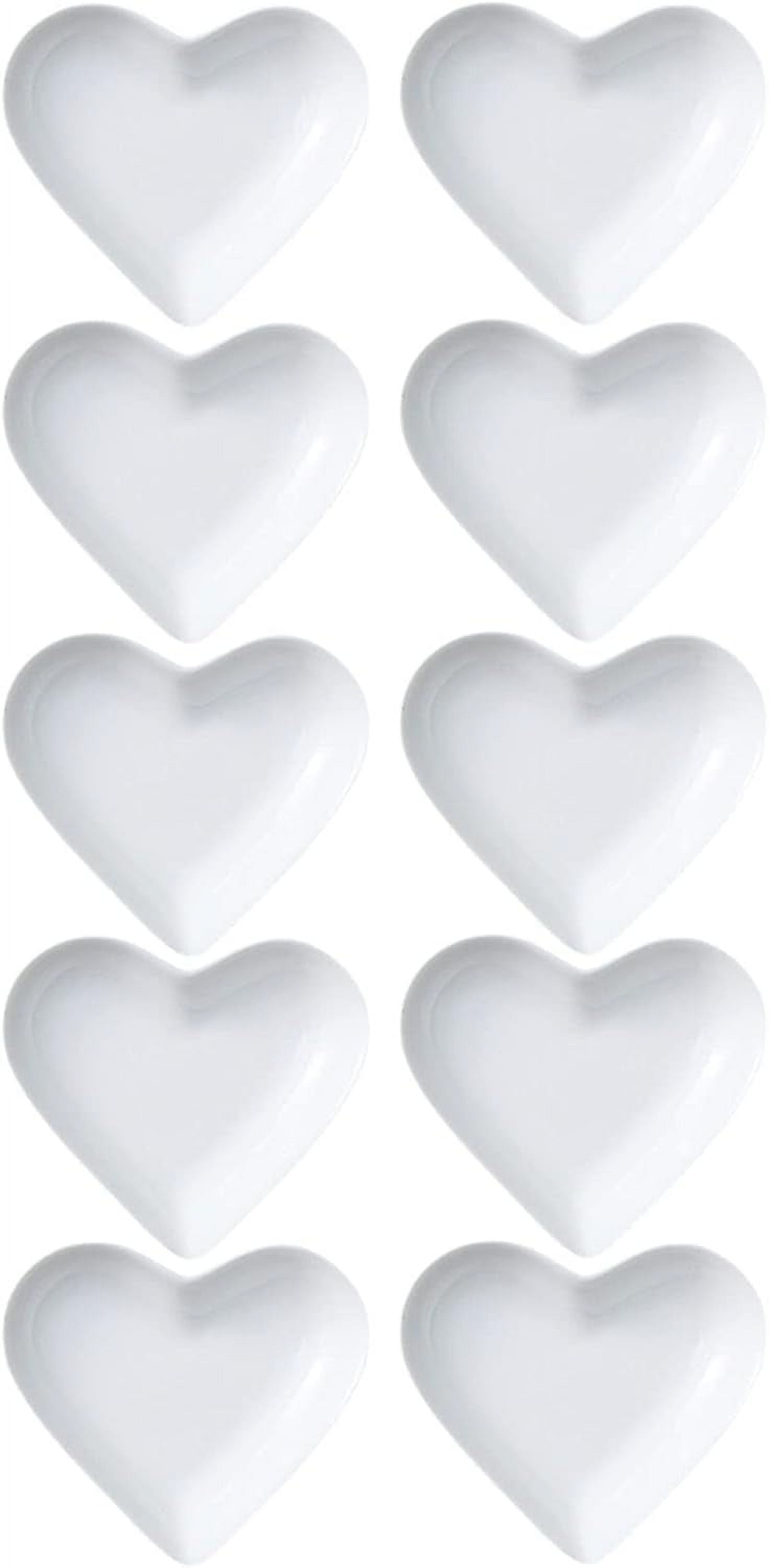 GZhLonKiMa Pure White Heart-shape Ceramic Snack Dish Seasoning Dish Soy ...