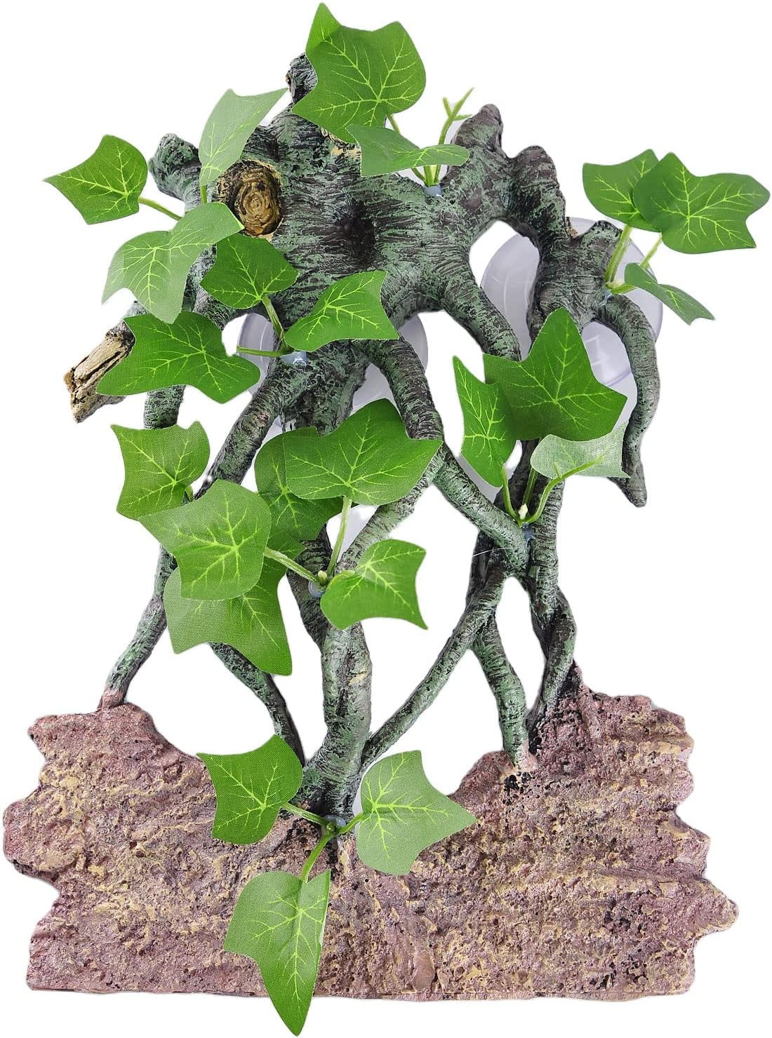 GZhLonKiMa Resin Reptile Corner Branch Terrarium Plant Decoration with ...