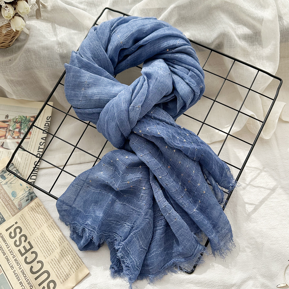 GZhLonKiMa Retro Art Sequin Headband New Dirty Dyed Cotton Scarf Sun ...