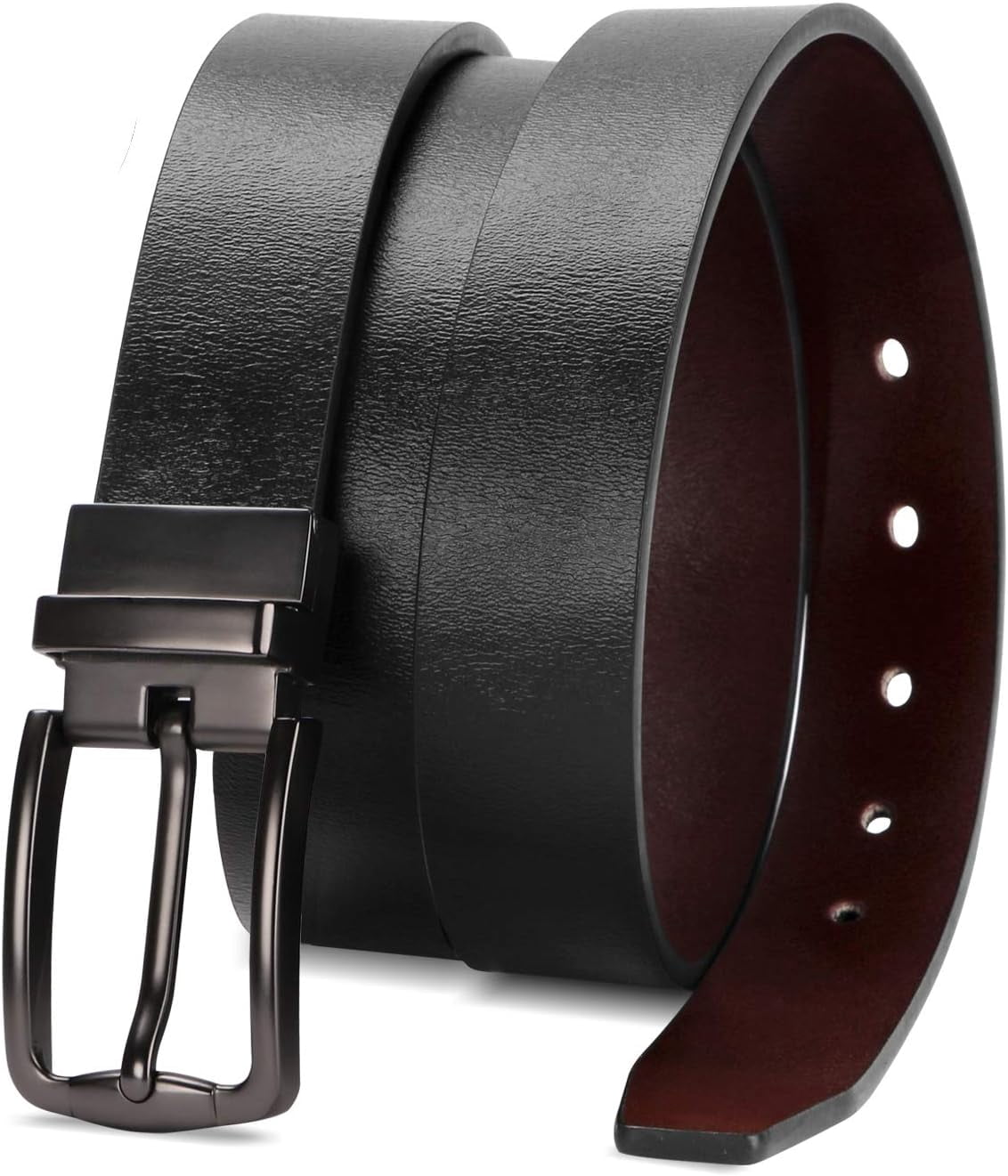 GZhLonKiMa Reversible Leather Belts for Women with Rotated Metal Buckle ...