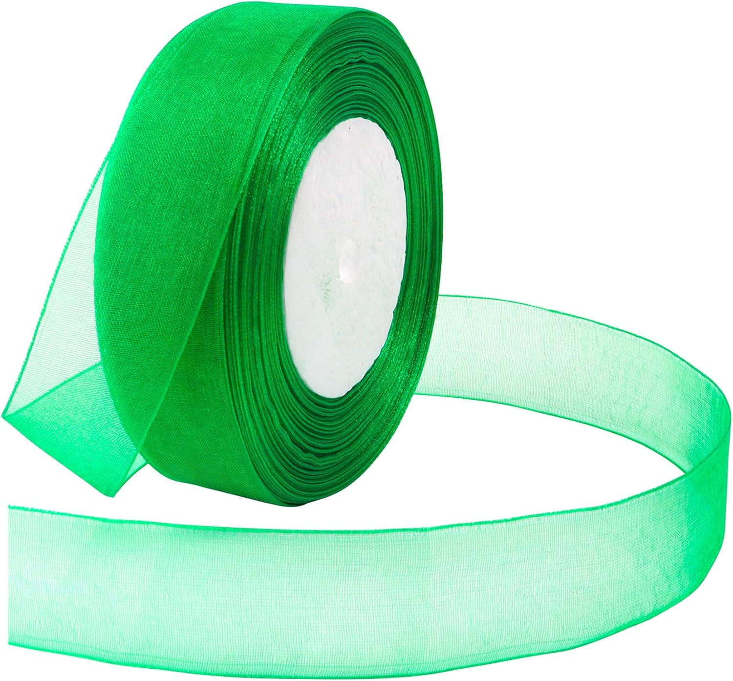 GZhLonKiMa Sage Green Ribbon for Gift Wrapping 1 inch Sheer Organza ...