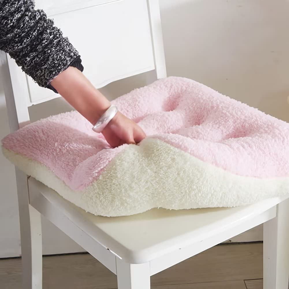 GZhLonKiMa Sherpa Chair Pads Floor Pillow Cushions for Winter Fleece Plush Round Round Seating ...