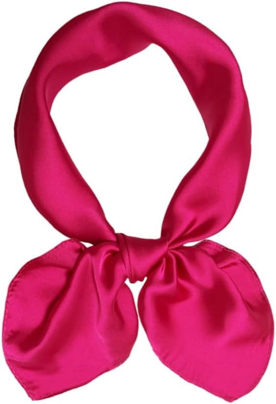 GZhLonKiMa Silk Head Scarf for Women Satin Neck Scarves Square Solid ...