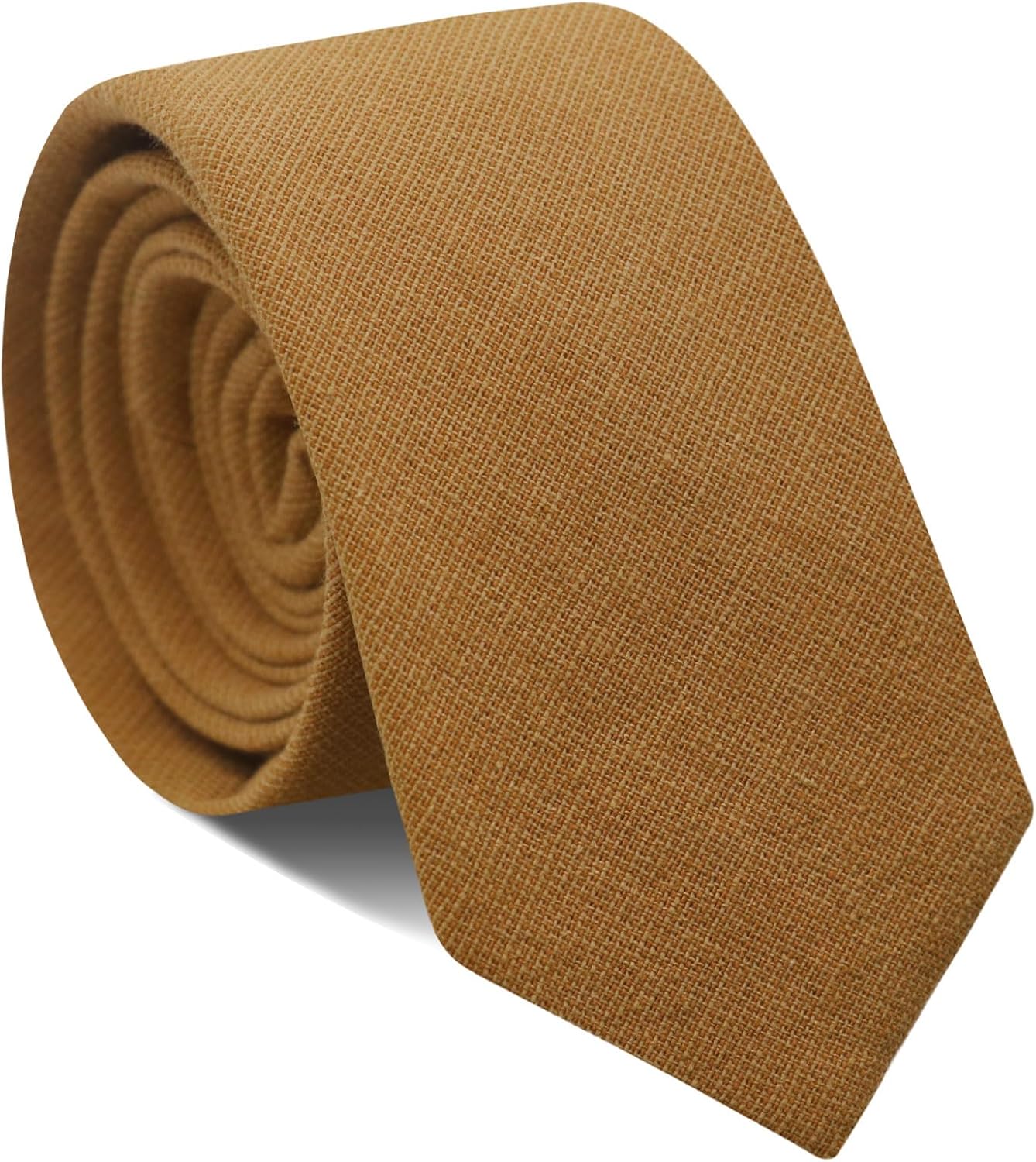 GZhLonKiMa Skinny Ties for Men Cotton Linen Mens Tie Solid Color Neckties 2.56'' Tie for ...