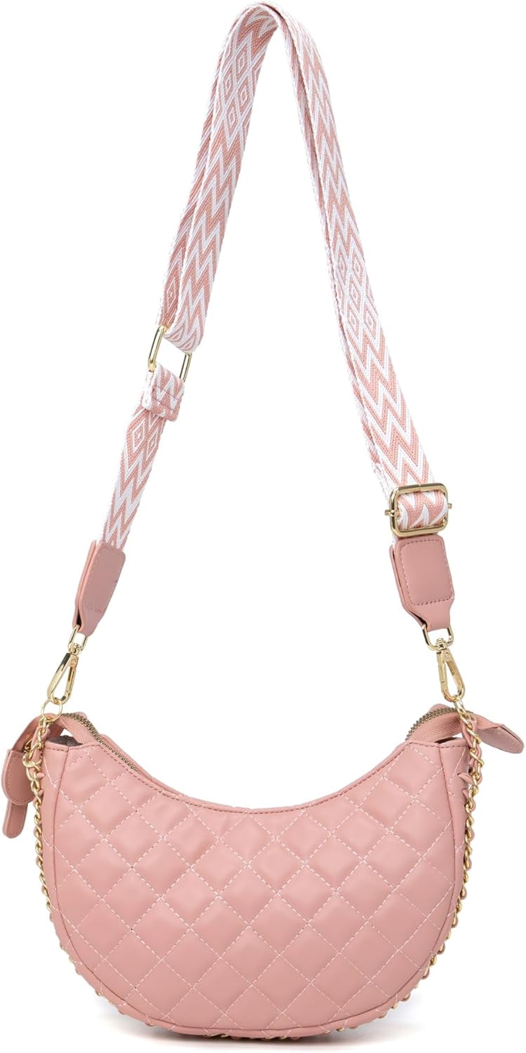GZhLonKiMa Small Crescent Crossbody Bags for Women Leather Sling ...