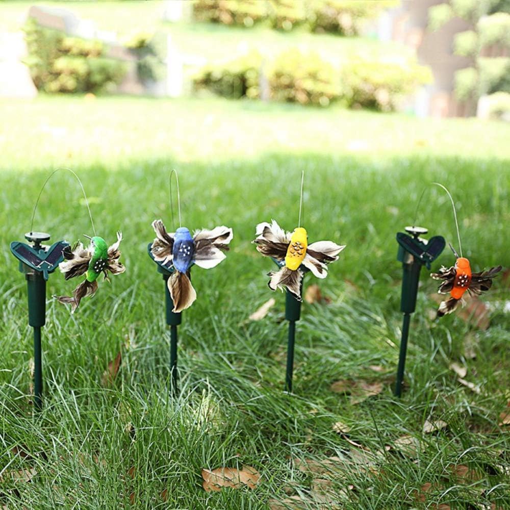 GZhLonKiMa Solar/Battery Powered Flying Wobble Fluttering Hummingbird ...