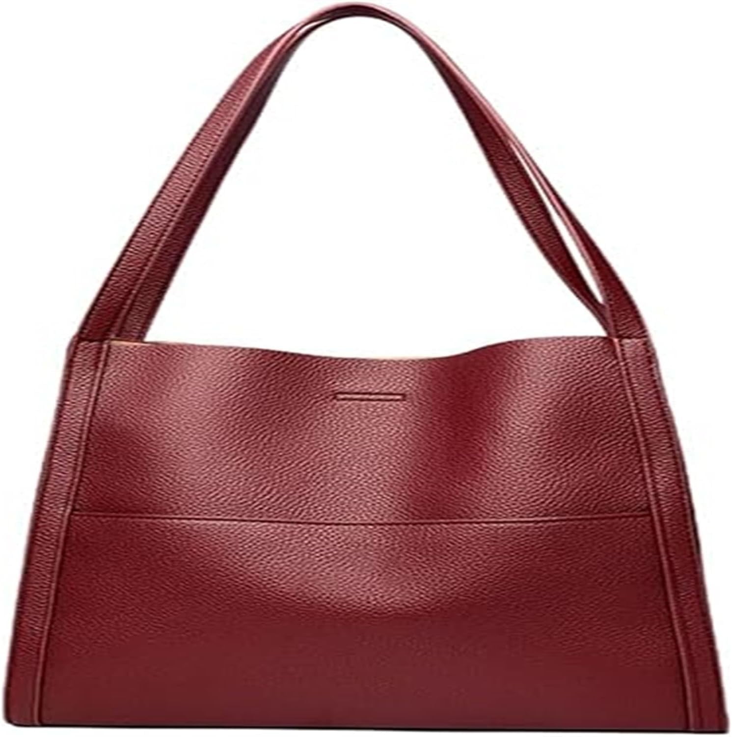 GZhLonKiMa Solid Color Simple Genuine Leather Shoulder Bag, Tote ...
