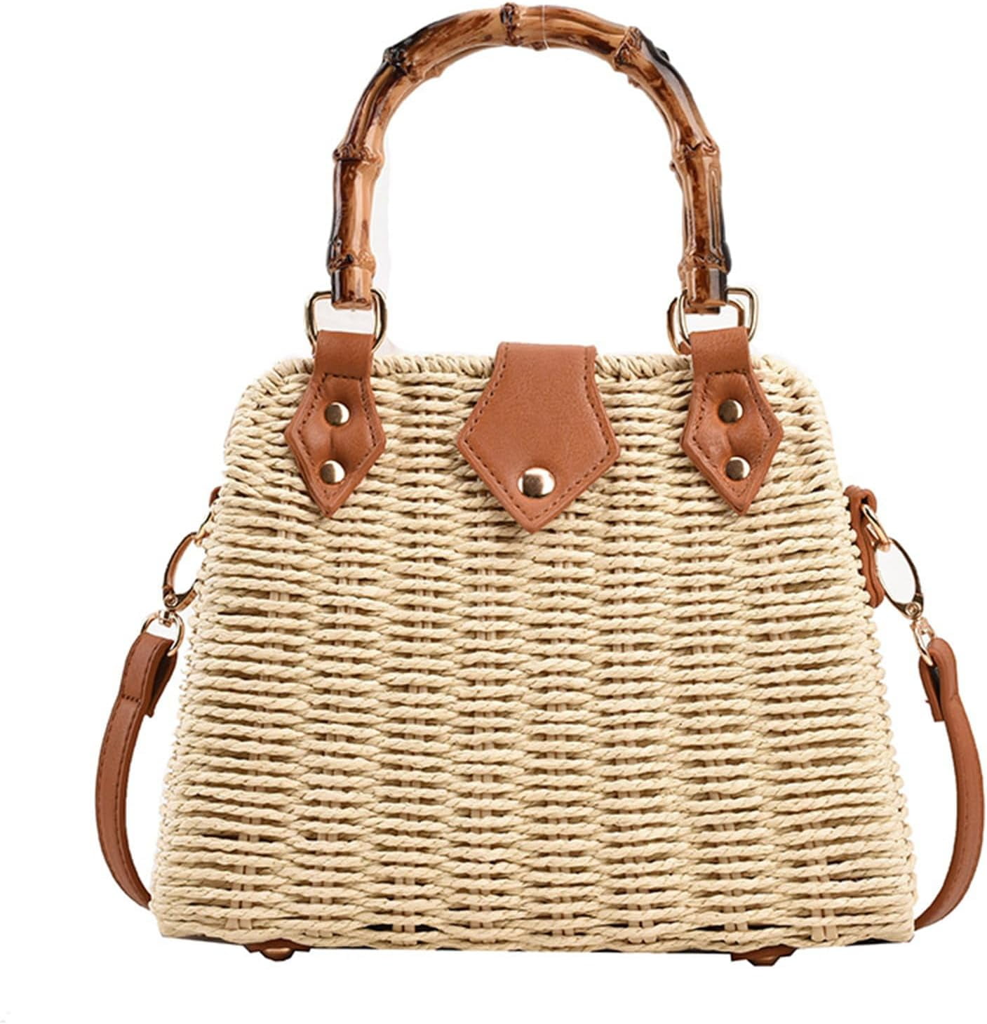 GZhLonKiMa Straw Purses for Women Trendy Summer Woven Tote Bag Straw ...