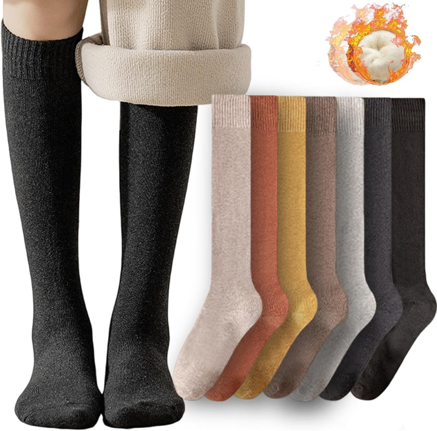 GZhLonKiMa Thigh KneeHigh Thermal Women Warm Long Winter Sock Boot ...