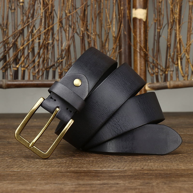 GZhLonKiMa Top Layer Cowhide Belt, Men's Genuine Leather Needle Buckle ...