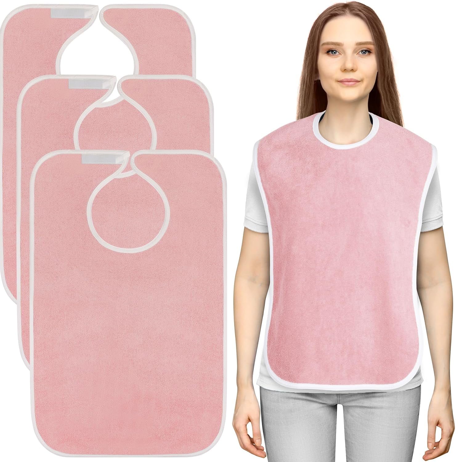 GZhLonKiMa Towels 3 Pack Premium Unisex Adult Bibs for Elderly Women ...