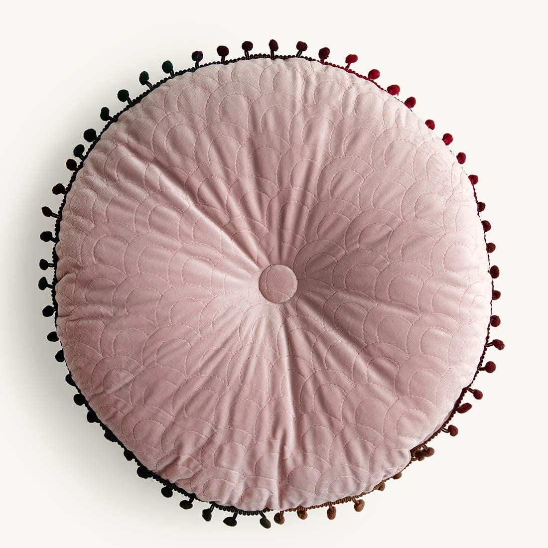 GZhLonKiMa Velvet Soft Square Chair Pad with Ties Cute Gradient Pom Pom ...